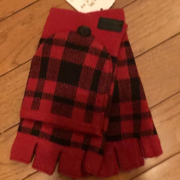 Coach | Accessories | Nwt Coach True Red Plaid Mittens | Poshmark